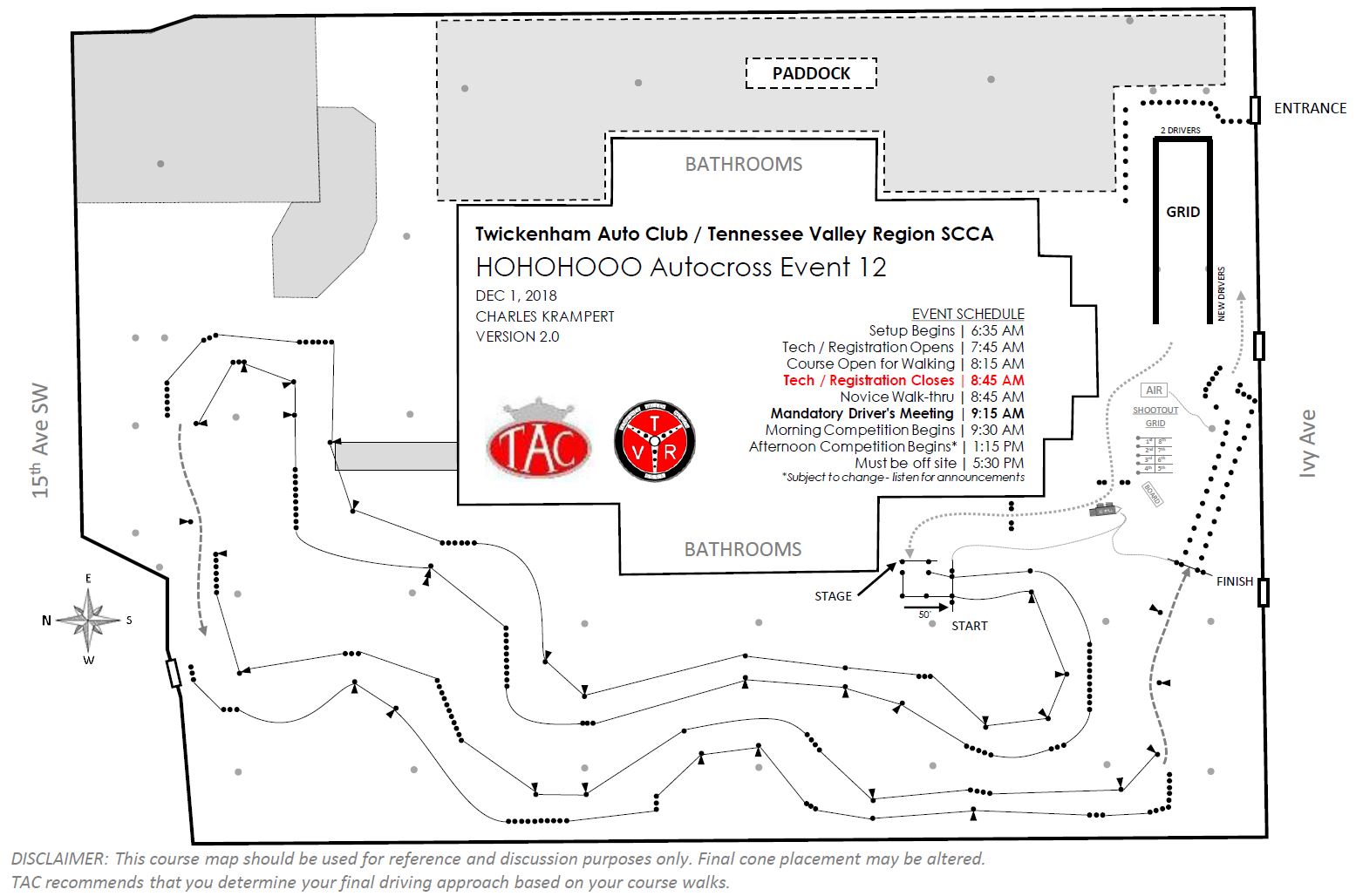Forums / Autocross / COURSE MAP: 2018 TAC/TVR Autocross Event 12 ...